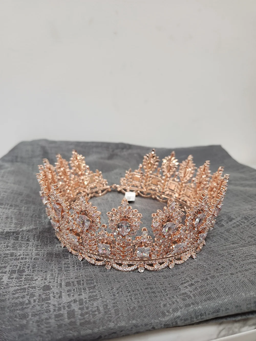 Lucky Bridal | Accessories | Rose Gold Crystal Pageant Crown Tiara ...